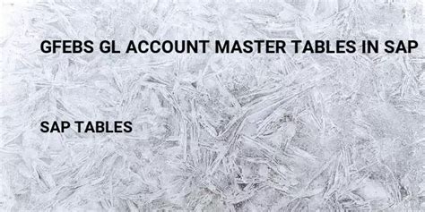 Gfebs Gl Account Master Tables In Sap Table In Sap