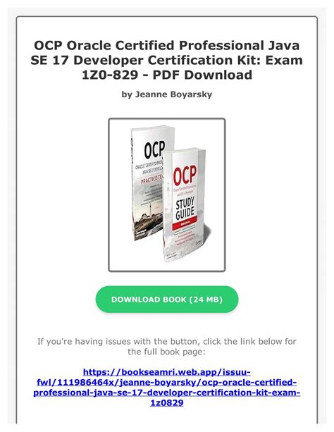 Pdf Ebook Ocp Oracle Certified Professional Java Se 17 Developer Certification Kit Exam 1z0 829