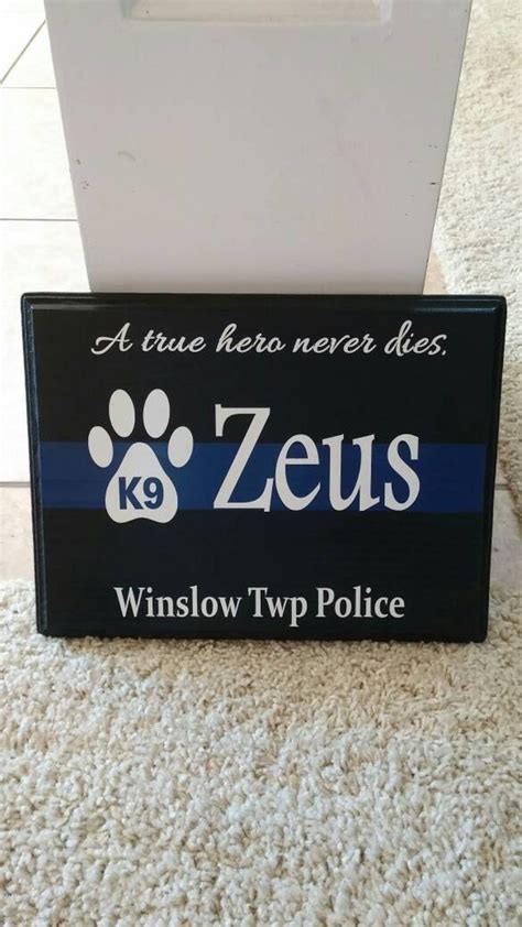 Thin Blue Line K9 Paw Print Personalized Police Wood Wall Etsy