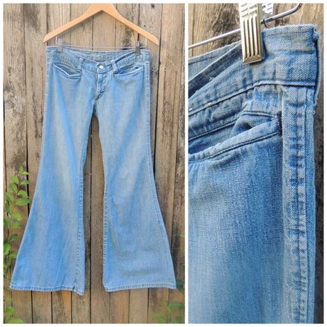 Rare Vtg S Hip Hugger Bell Bottom Jeans Super By Byhexerei