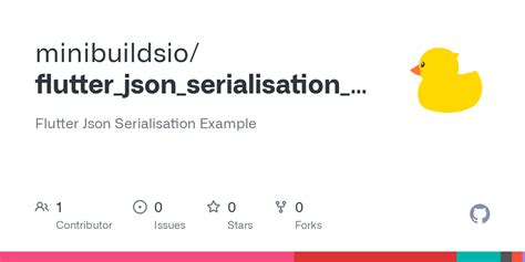 Github Minibuildsioflutterjsonserialisationexample Flutter Json