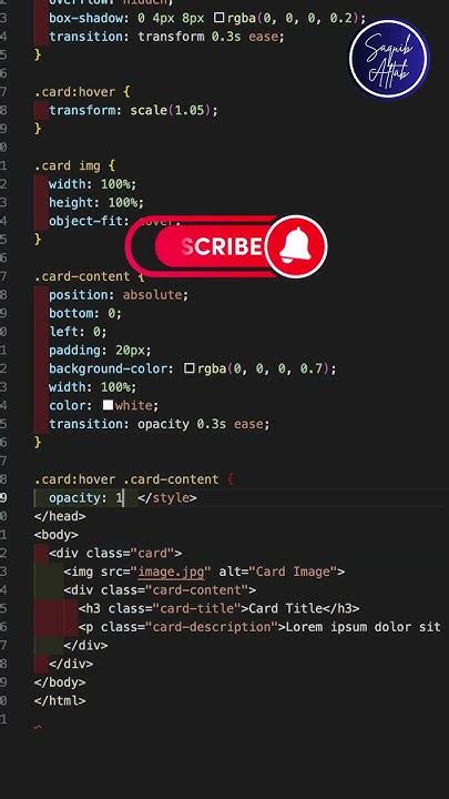 Card Hover Effects Css Html Css Codingshorts Csshovereffect Programming Youtube