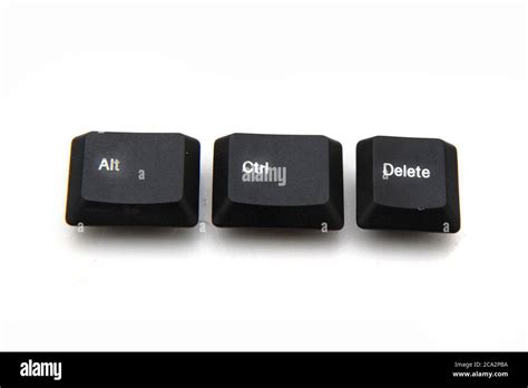 Keyboard Keys Ctrl Alt Del Isolated On The White Background Stock