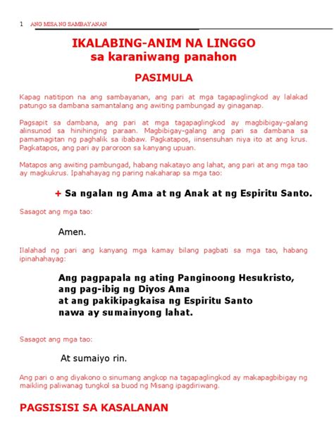 Misa Ng Sambayanan Pdf