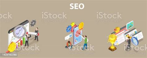 3d 아이소메트릭 플랫 벡터 Seo 최적화의 개념적 일러스트 레이 션 0명에 대한 스톡 벡터 아트 및 기타 이미지 0명 3차원 형태 개념 Istock