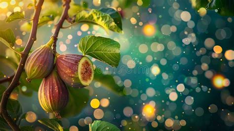 Figs On A Branch With Water Drops Stock Image Image Of Flower Figs