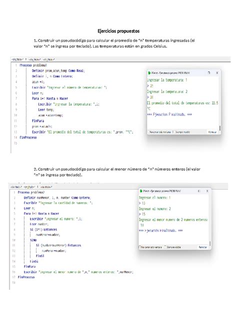 Semana Dibujo Para Ingenieria Ejercicios Propuestos 1 Construir Un Pseudocódigo