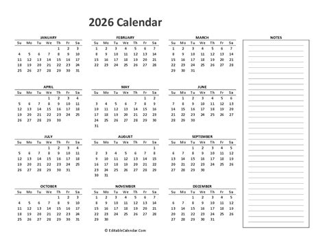 Pdf Calendar 2026 Pdf Free Download