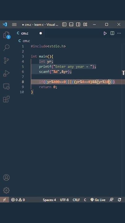 Find Leap Year Using Function In Cprogramming Codewithharry Coding