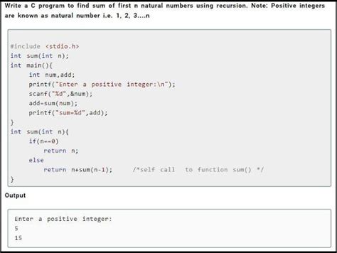 Computer Science And Engineering Simple C Programnatural Numbers