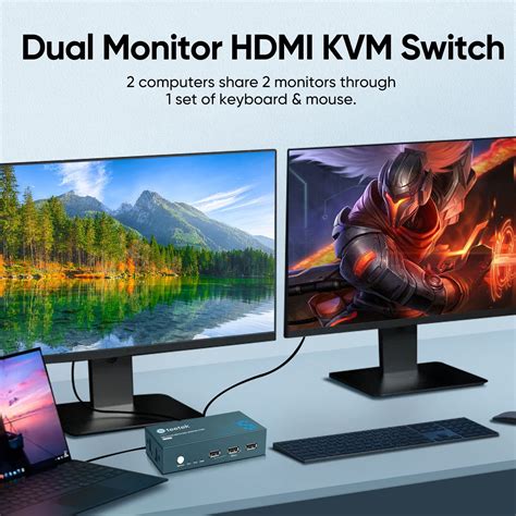 Snapklik Com Dual Monitors KVM Switch Port K Hz HDMI KVM Switch Monitors Computers