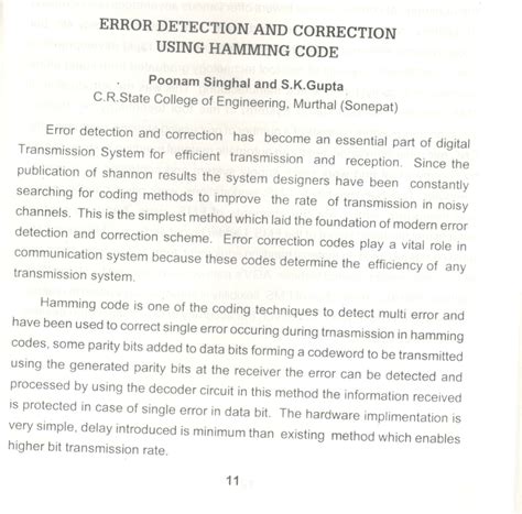 Pdf Error Detection And Correction Hamming Code