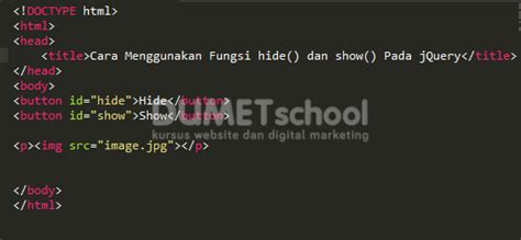 Cara Menggunakan Fungsi Hide Dan Show Pada JQuery