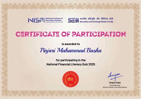 Financialanalyst Nism Certification Professionalgrowth Finance Pinjari Mahammad Basha