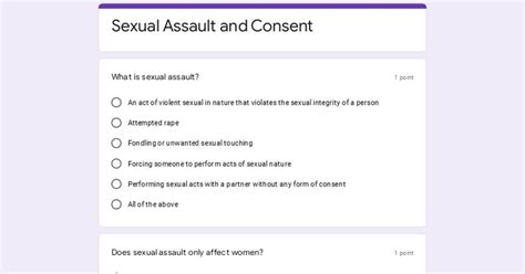 Sexual Assault And Consent Questionnaire Rsexualassault
