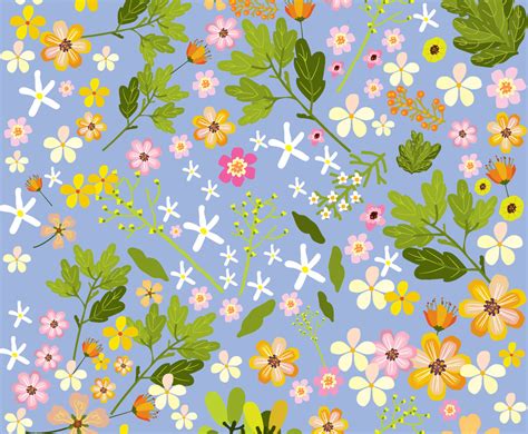 Spring Flower Seamless Pattern Vector Art And Graphics