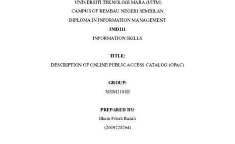 Example Of Cover Page Assignment Uitm Assignment 1 Elc091 Done Docx Elc 091 Assigment 1