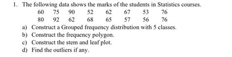 Solved A Construct A Grouped Frequency Distribution With 5 Chegg Com