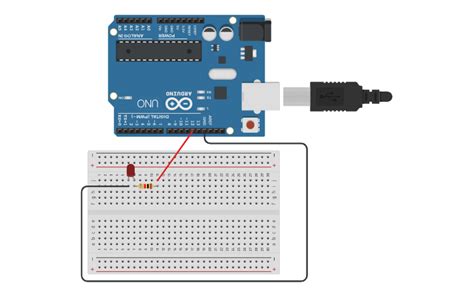 Circuit Design Arduino One Led Light Blinking Tinkercad