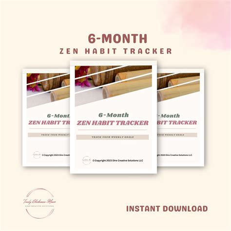 6 Month Zen Habit Tracker Trudy Blackman Moore Business And Marketing Strategist