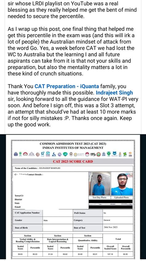 How Cricket World Cup Helped Souradeep Achieve 9995ile In Cat 2023