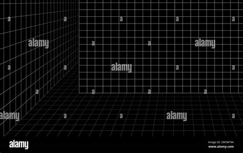 3d Wireframe Grid Room Background Vector Stock Vector Image And Art Alamy