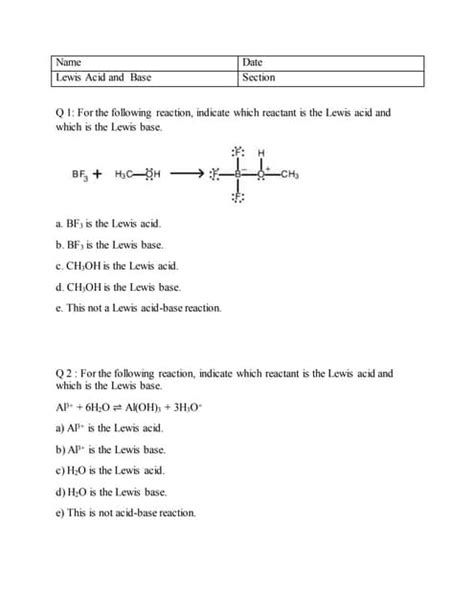 Lewis Acid And Base Pdf Worksheets Library