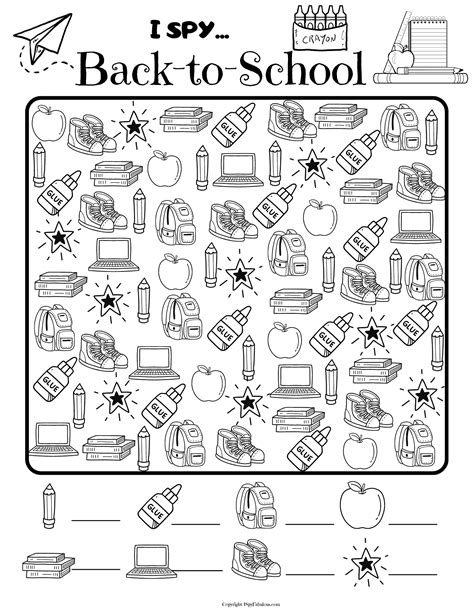 Free Back To School I Spy Printable