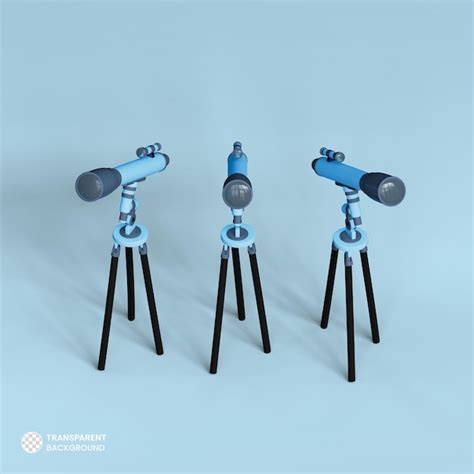 Free Psd Telescope Icon Isolated 3d Render Illustration