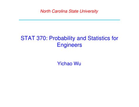 Design Of Experiment Lecture Slides St 370 Docsity