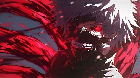 Kaneki Ken Half Ghoul Red Glow Desktop Wallpaper 4k Wallpaper