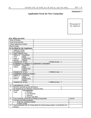 Fillable Online Upcl Annexure 1 Application Form For New Connection UPCL Upcl Fax Email