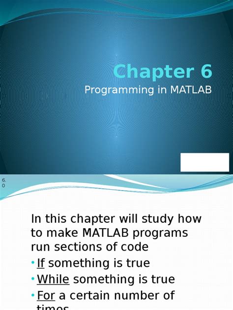 Chapter 6 Programming In Matlab Pdf Control Flow Boolean Algebra