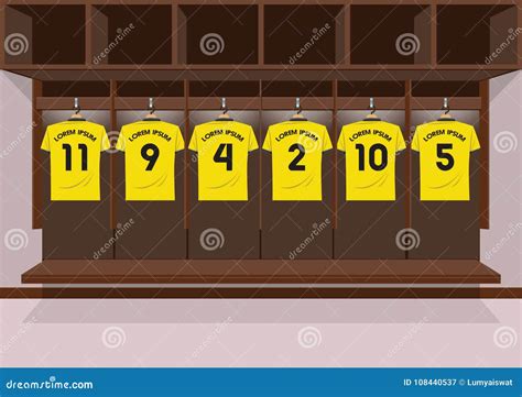 Deporte Del Fútbol Del Equipo De Los Vestuarios Del Fútbol Ilustración del Vector Ilustración