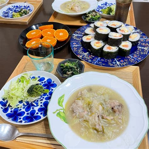 圧力鍋で参鶏湯の夕食♡ 家族が喜ぶおうちごはん♡高1and小2 兄弟の日々のこと♪