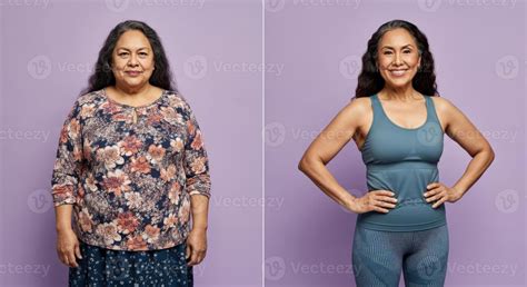 Transformación Viaje Antes De Y Después Bienestar Concepto Para Estilo