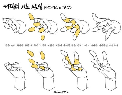 타코작가 On Twitter 드로잉 강좌 그리기 튜토리얼 손 그림 참고자료