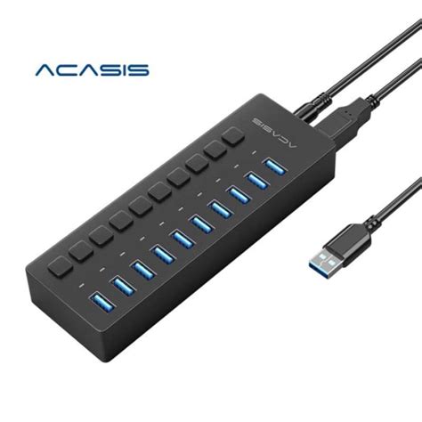 Jual Usb Hub 10 Port Usb 3 0 Acasis Hs710 High Speed Include Power