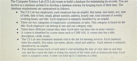 Solved The Computer Science Lab CS Lab Wants To Build A Chegg Com