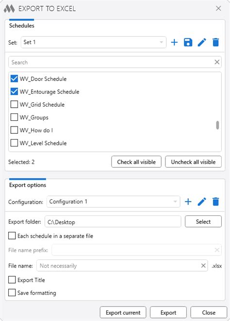 New Plugin For Revit Export To Excel