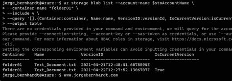 How To Enable Azure Blob Storage Versioning · Jorge Bernhardt