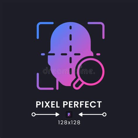 Facial Coding Purple Solid Gradient Desktop Icon On Black Stock Vector