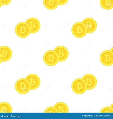 Golden Bitcoin Coins Icon Seamless Pattern Stock Vector Illustration Of Colourful Colorful