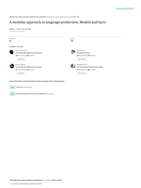 A Modular Approach To Language Production Models A Pdf Matrix