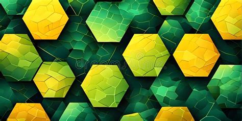 Abstract Wallpaper Composition Of Interlocking Hexagons In Vibrant Colors Stock Illustration