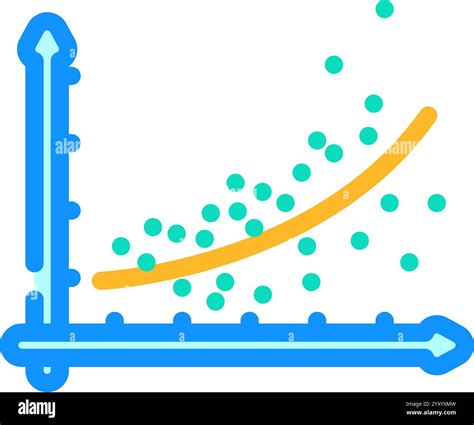 Regression Graph Machine Learning Color Icon Vector Illustration Stock
