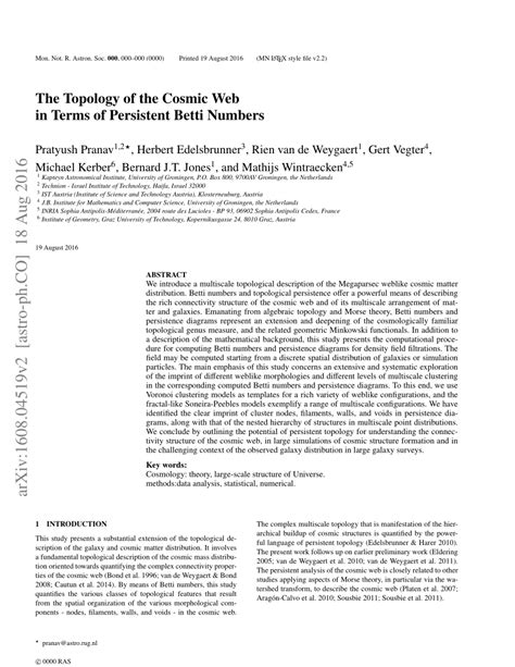 Pdf The Topology Of The Cosmic Web In Terms Of Persistent Betti Numbers