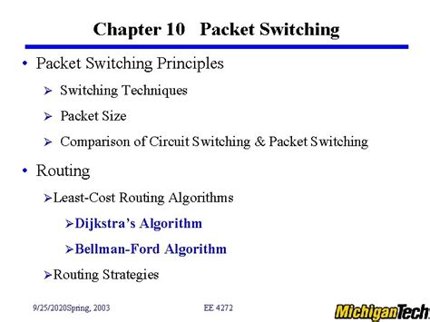 Chapter 10 Packet Switching Packet Switching Principles Switching
