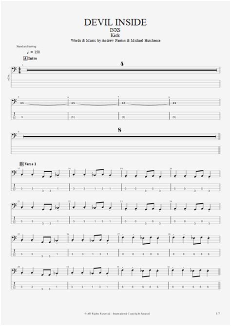 Devil Inside Tab By INXS Guitar Pro Guitars Bass Backing Track