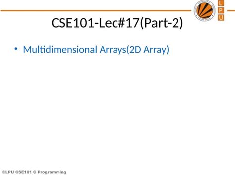Arrays 2d Arrays 2d Arrays 2d Arrrays 2d Ppt
